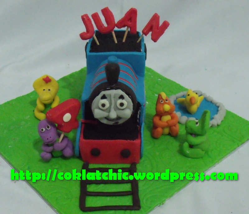 Cake Thomas the tank engine 3D dan Barney – JUAN – COKLATCHIC CAKE Est.2004