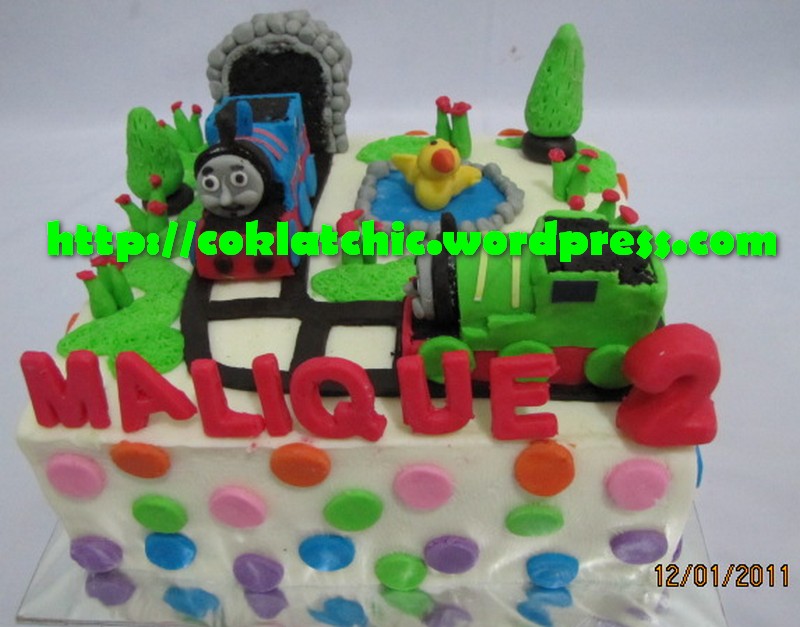 Kue Thomas the Tank Engine dan Percy – MALIQUE – COKLATCHIC CAKE Est.2004