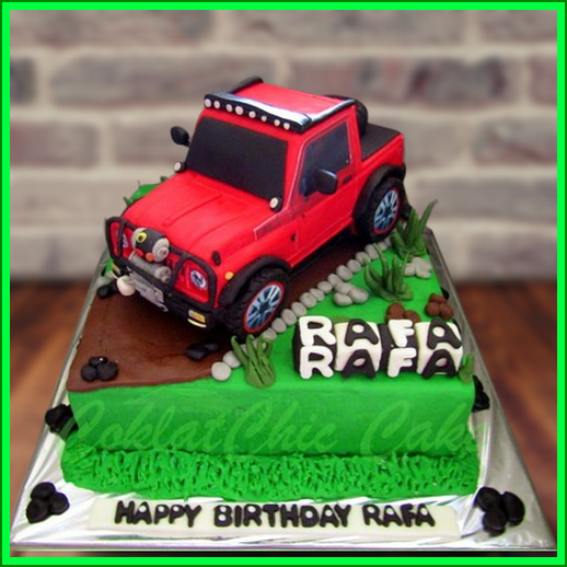 Cake Mobil Suzuki Jimny Offroad – RAFA – COKLATCHIC CAKE Est.2004