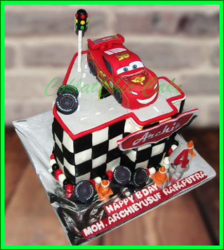 Cake angka 4 Lightning McQueen – ARCHIE – COKLATCHIC CAKE Est.2004