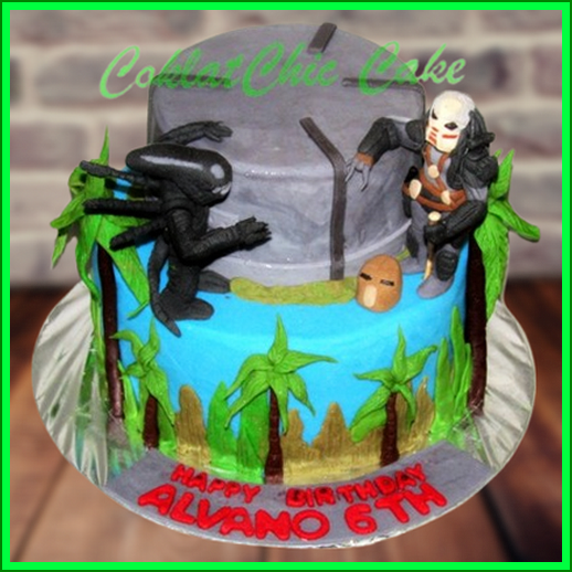 Cake Alien vs Predator – ALVANO – COKLATCHIC CAKE Est.2004