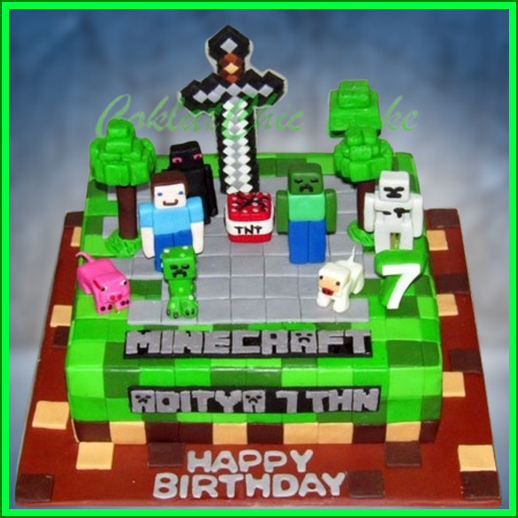 Cake Minecraft – ADITYA – COKLATCHIC CAKE Est.2004